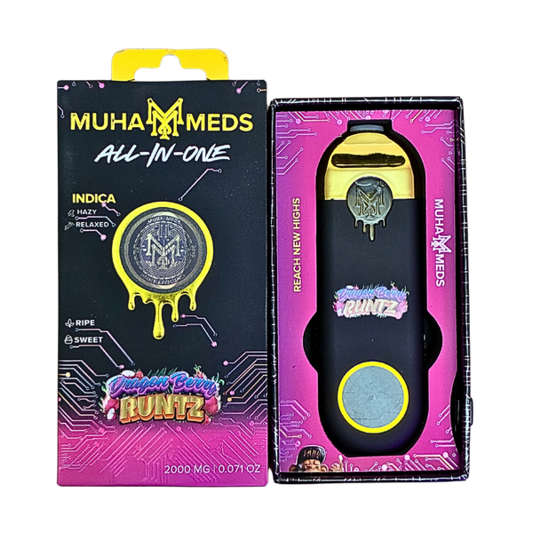 Muha Meds Dragon Berry Runtz 2g Indica Disposable Vape – Free Smoke NYC